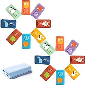 HAMOER Self-Adhesive Wall Hooks for Bathroom Kitchen Laundry Waterproof Non-Rust Color Pattern Home Improvement Sticky Hook 16Pack