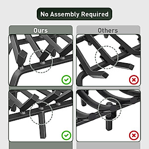 MESTYL Fireplace Grate 24 Inch Heavy Duty Wrought Iron Fireplace Log Grate, 3/4" Bar Fire Grates with Fire Log Tongs, Firewood Log Burning Rack for Outdoor Wood Stove Pit & Fireplace Log Holder Indoor