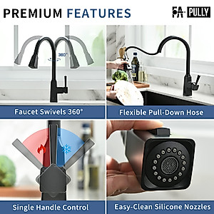 Fapully Touchless Kitchen Faucet with Pull Down Sprayer, with Soap Dispenser