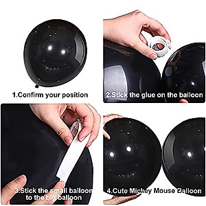 Black Red Balloons Garland Arch Kit - 120Pcs White Red Black Confetti Latex Balloons for Wedding Baby Shower Birthday Graduation Party Decorations Supplies