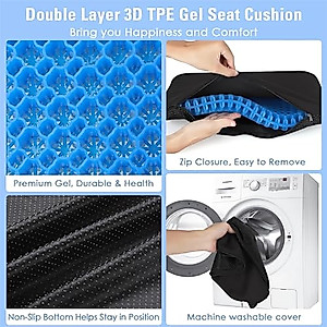 Gel Pressure Relief Cushion - 2024 New Cooling Gel Seat Cushion for Long Sitting, Gel Cushions Seat Pad for Office Chair Car Driver, Ergonomic Supportive Seat Cushion for Stadium (A 8.7*6.7*0.8 in)