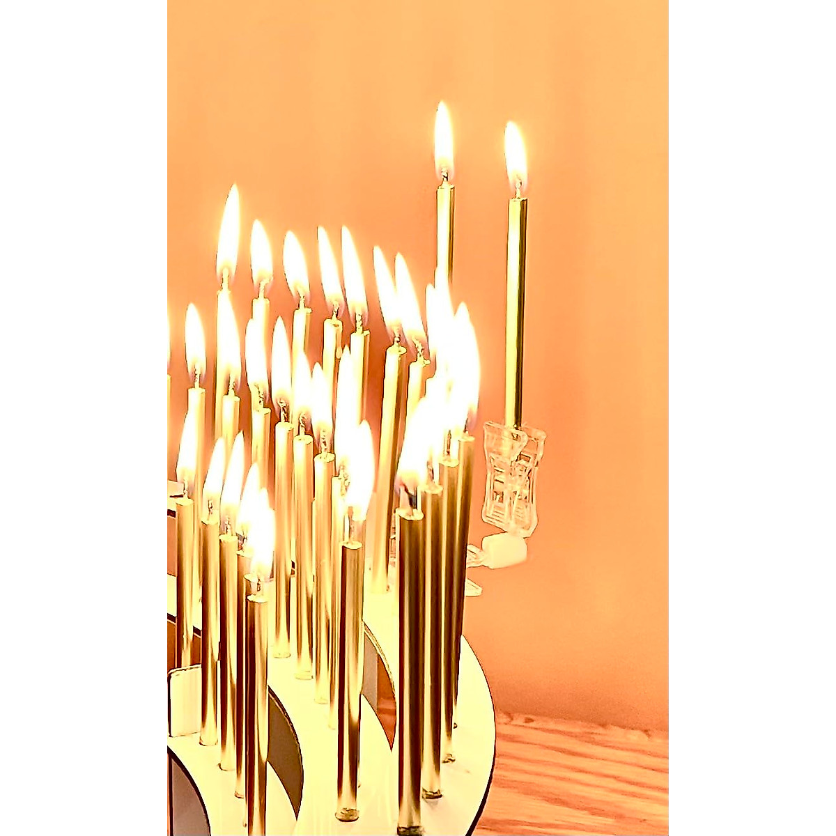 100 Tall Gold Birthday Candles Perfect for Milestone Birthday Cakes and Decoarations, 3.25 inches -100 Pack