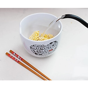Peanuts "Munch Time" 20-Ounce Ceramic Ramen Bowl and Chopstick Set