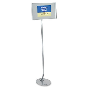 Quartet Designer Sign Stand, 11 x 17 Inches, Silver, Aluminum Frame (7922)
