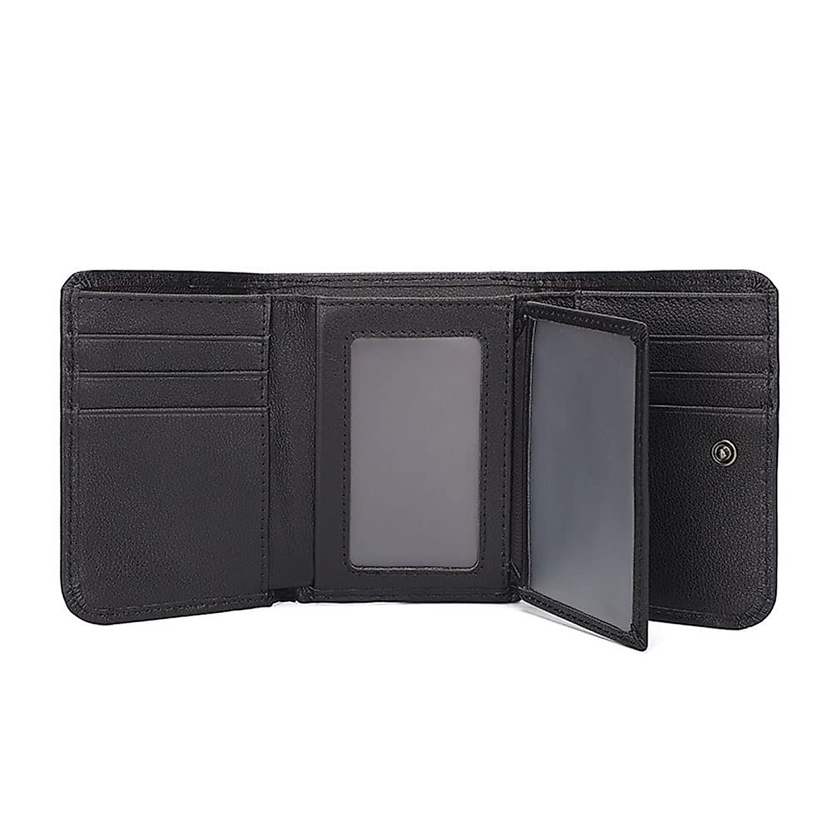 XIXIDIAN Fashion Men's Coin Purse Wallet RFID Blocking Man Leather Wallet，Genuine Leather Slim Trifold with ID Window (Color : Black, Size : 11 * 8CM)