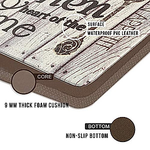 FRESHMINT Farmhouse Kitchen Mats Cushioned Anti-Fatigue Comfort Mat for Home & Office Ergonomically Engineered Memory Foam Kitchen Rug Waterproof Non-Skid, 30" by 17",Home