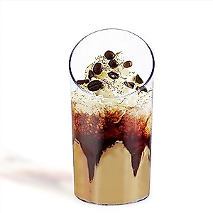 Jnnzzggu 50Pcs Mini Dessert Cups,2.5Oz Clear Plastic Parfait Appetizer Cup,Slanted Round Cup For Desserts,Appetizers,Ice Cream