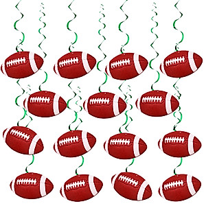 24 Pieces 7.9 Inch Football Party Decorations Football Hanging Swirls Football Party Supplies Sports Whirls for Football Bowl Game Day Football Fans Club Birthday Themed Home Decorations(Football)