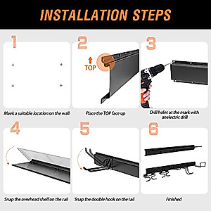 Ultrawall Tool Storage Rack with Shelf, Garage Wall Mount Organizer, Heavy Duty Steel Garage Storage Organizer Systems