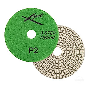 4” Diamond Polishing Pads 3-Step Wet/Dry for Granite Quartz Marble Stone Quartzite - 3 Pieces
