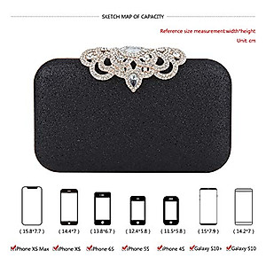 Fawziya Bling Clutch Crown Evening Clutches For Wedding And Party-Black