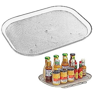 Lazy Susan for Refrigerator, Lazy Susan for Refrigerator Rectangular, Square Lazy Susan Turntable Organizer, Rectangular Turntable for Refrigerator