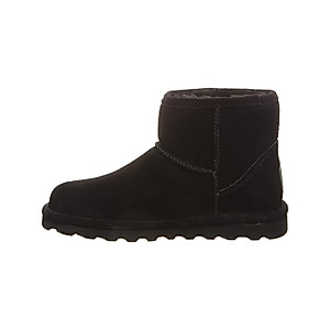 BEARPAW Women's Alyssa Black Size 10 | Women's Ankle Boot | Women's Slip On Boot | Comfortable Winter Boot