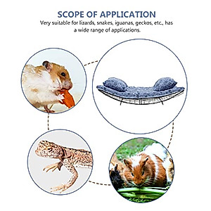 NUOBESTY Bearded Dragon Bed Reptile Hammock Cotton Lizard Cushion Pet Mat Hermit Crab Climbing Toys Tank Accessories for Habitats