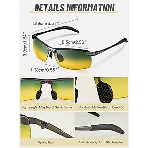 Flutesan 4 Pieces Night Driving Glasses Polarized Walking Glasses Anti Glare Driving Sunglasses for Men UV Protection(Multicolor)