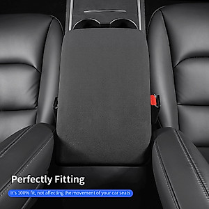 ushilife Center Console Wrap Console Box Cover Matte Alcantara Flocked Suede Protector Protective Cover Interior Decoration Kit for Tesla Model 3 Model Y 2017-2020