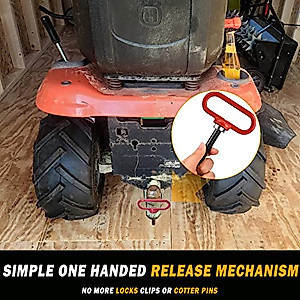 EilxMag Magnetic Hitch Pin, Lawn Mower Trailer Hitch Pins - Strong Heavy Duty Neodymium Magnet Trailer Gate Pin - for Utility Carts, Lawn Tractors, ATV - Simple One Handed Hook On & Off（2PCS）