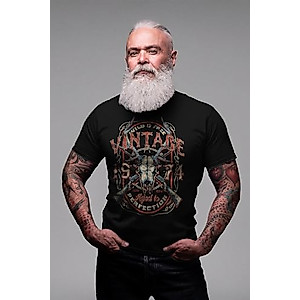 50th Birthday Gift Shirt for Men - Vintage Deer Skull 1975 Aged to Perfection - F/Dk. Heather-002-Lg