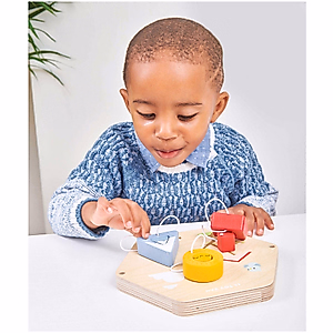 Le Toy Van - Baby Sensory Petilou Shapes Activity Tile | Wooden Educational Montessori Toddler Learning Toy - Suitable for 18+ Months