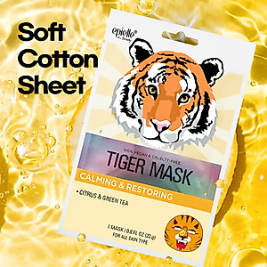 Epielle Animal Character Sheet Masks | Korean Beauty Masks for All Skin Types | Pack of 6 | Kids Face Mask, Birthday Party Gift, Girls' Night, Spa Day, Spa Night | Korean Skincare