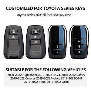 Fehlot For Toyota Key Covers,Soft TPU Protective Button Key Covers and Key Chains,Car Key Holder for Men & Women (Grey)