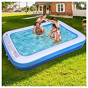 Full Size Inflatable Swimming Pool with Pump 120" x 72" x 20" AMOCANE Family Large Lounge Pool for Toddlers, Kids, Adults, Play Above Ground, Backyard, Garden, Summer for Age 3+
