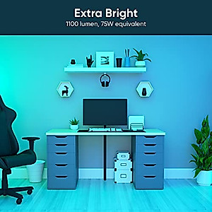 Wyze Bulb Color, 1100 Lumen WiFi RGB and Tunable White A19 Smart Bulb, Works with Alexa and Google Assistant, One-Pack - A Certified for Humans Device