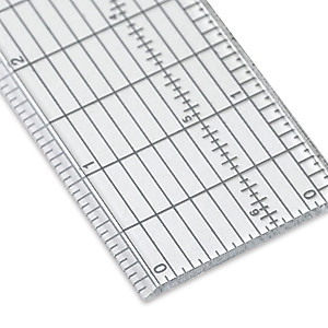 Westcott Grid Ruler with Metal Cutting Edge, 1.5 x 12, Transparent (B-1M)