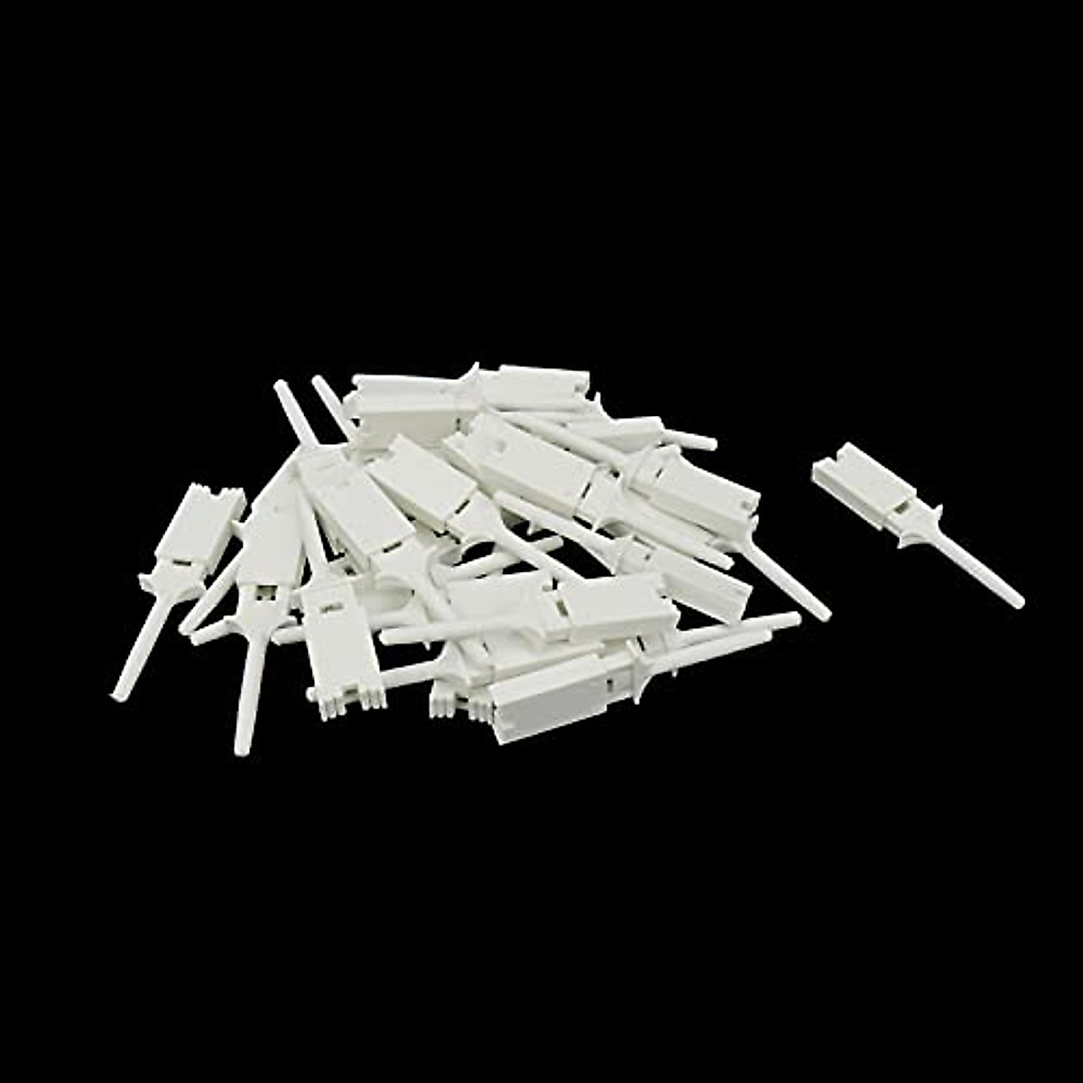 Bitray Flat Test Hook Clip Mini SMD White IC Test Hook Clip Grabbers Probe Jumper for Electronic Experiment - 30PCS