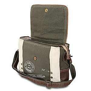 Crossbody bag for women and men leather upcycled canvas shoulder bag tote boho handbag by KPL