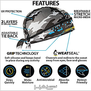 Halo Headband womens With Halo Headband tie bandana, BLACK, 1 SIZE US