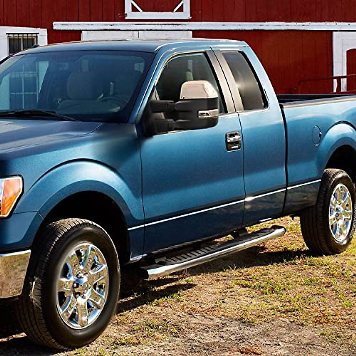 Spec-D Tuning Chrome Power Heated Telescoping Tow Mirrors LED Signal Compatible with Ford F150 2007-2014