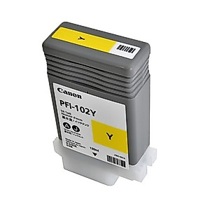 Canon PFI-102Y 0898B001AA ImagePrograf iPF500 510 600 605 610 650 655 700 710 720 750 755 760 765 130 ML Ink Cartridge (Yellow) in Retail Packaging