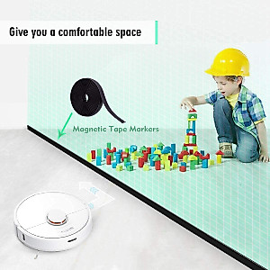 Neza Boundary Marker, 13 Feet Magnetic Boundary Markers Strip Woks for Neato Shark Roborock Robotic Vacuum Cleaner Boundary Tape Boundary Marker Strip