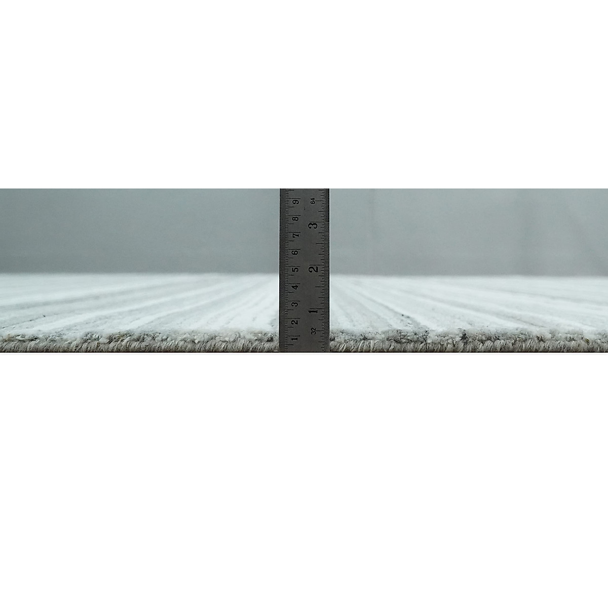 Artisan's Arc Striped Flatwoven Scandinavian Hand Made Blended Wool Area Rug, White, Silver and Gray, 8X10 | KE3810