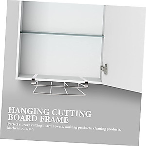 UPKOCH Stainless Steel Hanging Chopping Board Rack, Silver, 15 x 15 x 1.5 in