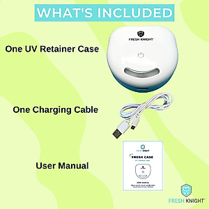 FRESH KNIGHT UV Retainer Case | UVC Retainer Cleaner, Disinfects Cleans and Removes Odors, Mouth Guard Case, compatible for Invisalign Case, Retainer Cases | Fresh Case