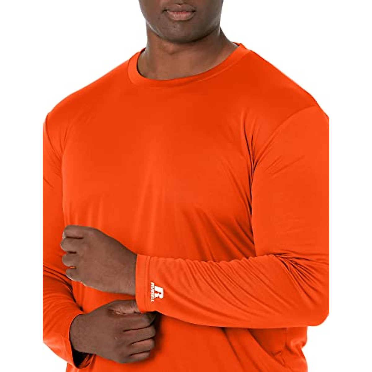 Russell Athletic Men's Long Sleeve Performance Tee, Burnt Orange, X-Large