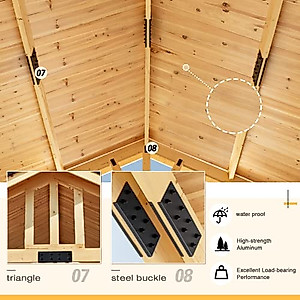 Erinnyees 12' x 11' Solid Spruce Wood Hardtop Gazebo with Waterproof Asphalt Roof for Lawn, Garden, Deck, Patio