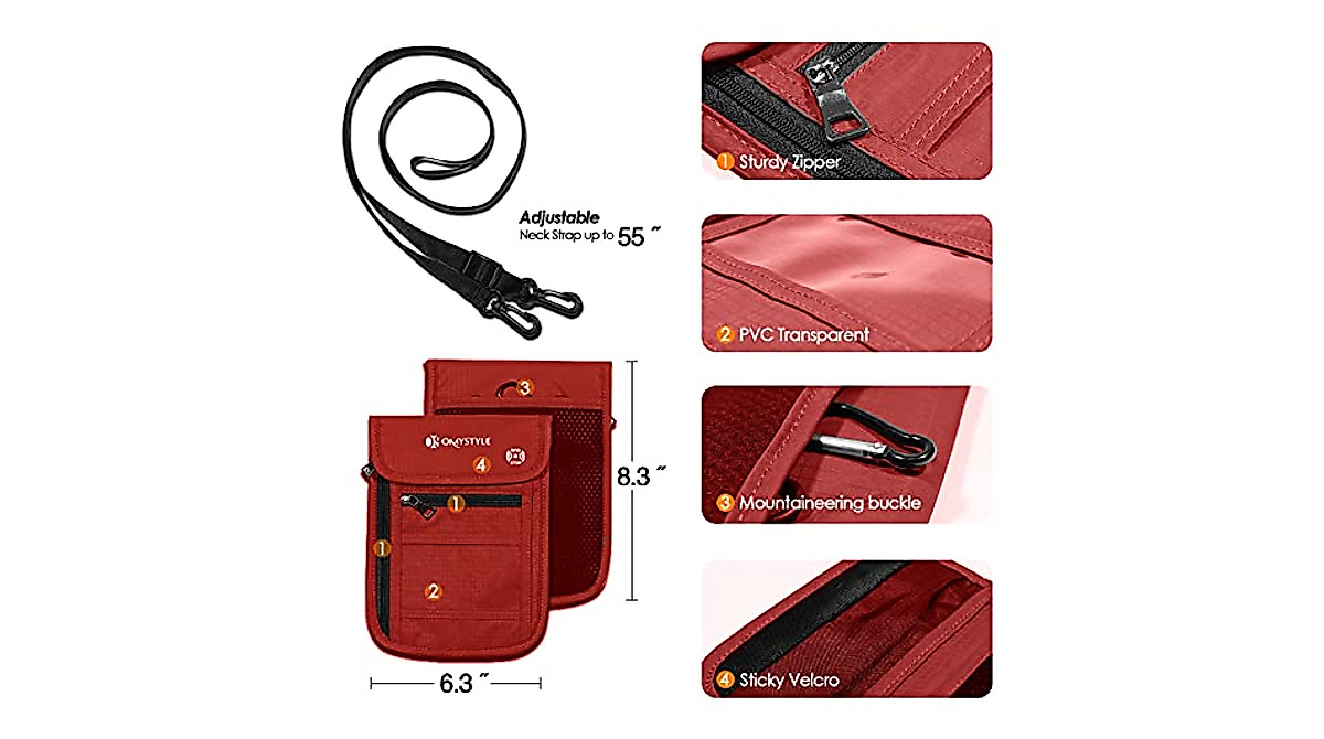 OMYSTYLE Travel Neck Pouch - Secure & Waterproof Design
