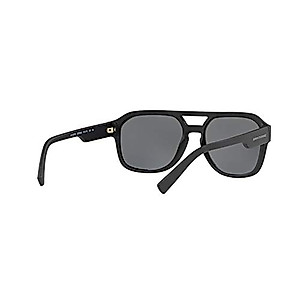 A|X ARMANI EXCHANGE Men's AX4074S Rectangular Sunglasses, Matte Black/Light Grey Mirrored/Black, 57 mm
