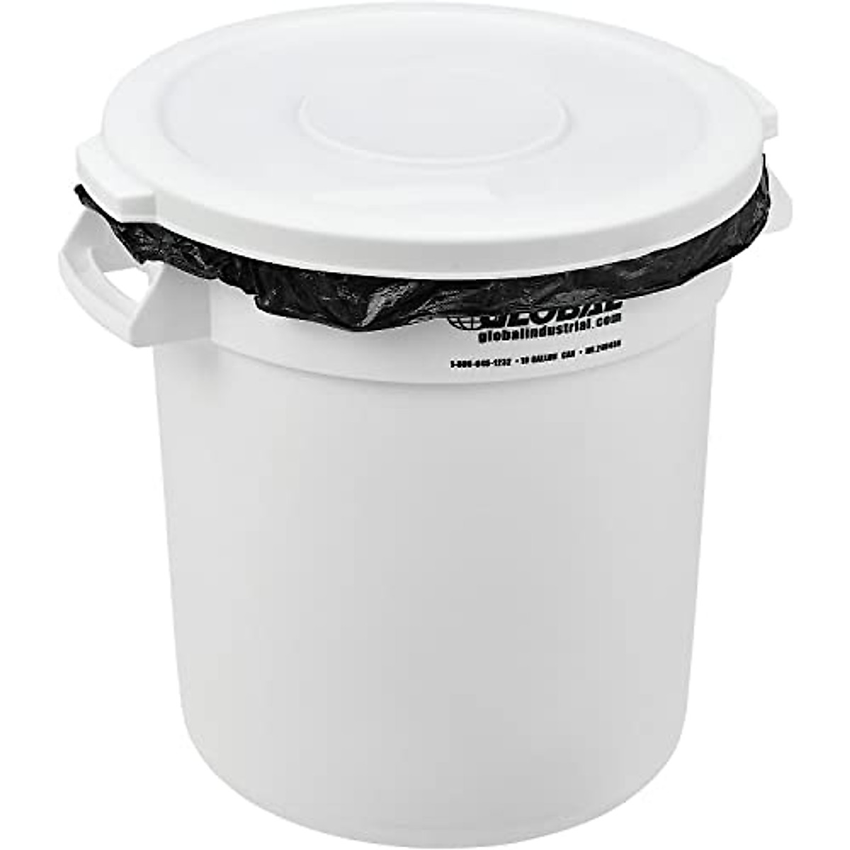 10 Gallon Plastic Trash Container, Garbage Can - White