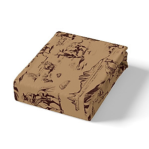 Kids Wild West Cowboy Bedding Set Full Size Western Decor Duvet Cover for Boys Girls Teens Bedroom Decor Rodeo Cowboy Style Comforter Cover Set Brown Bedspread Cover with 2 Pillow Case