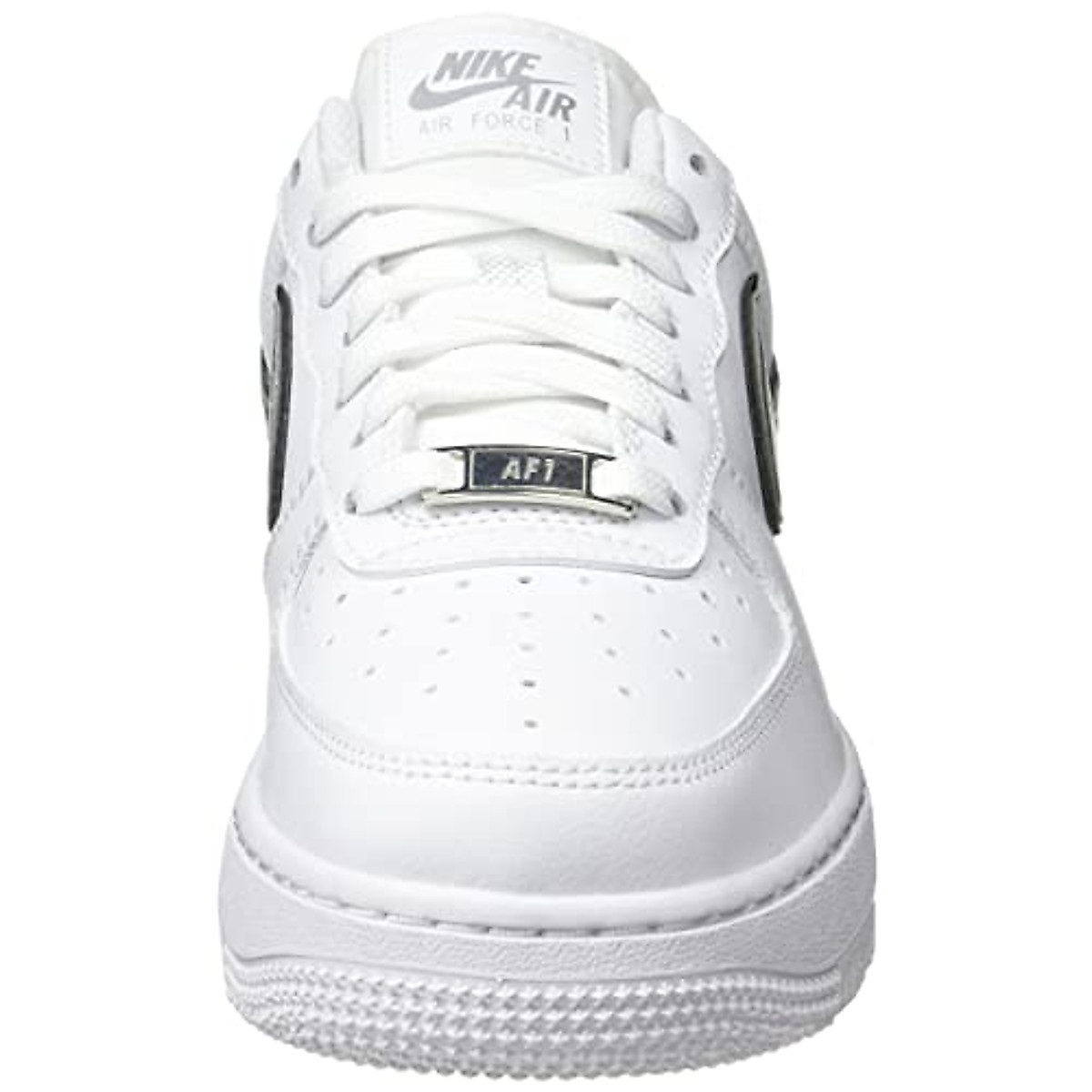 Nike Women's Air Force 1 '07 ESS White/Metallic Silver-Black Size 6.5