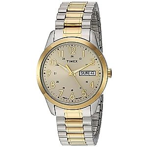Timex Men's TW2P67400 South Street Sport Two-Tone/Champagne Extra Long Stainless Steel Expansion Band Watch