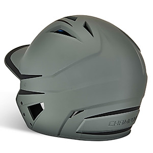 CHAMPRO HX Legend Plus Performance Baseball Batting Helmet with Removeable Jaw Guard in Two-Tone Color Matte Finish, Graphite, Black, Junior (HXM2GRJ) Medium