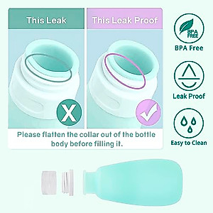 Silicone Travel Bottles for Toiletries TSA Approved Travel Size Containers Set 3 Pack Portable Leak Proof Refillable Cosmetic Squeeze Bottles Shampoo Hair Conditioner Body Lotion Bath Shower Gel