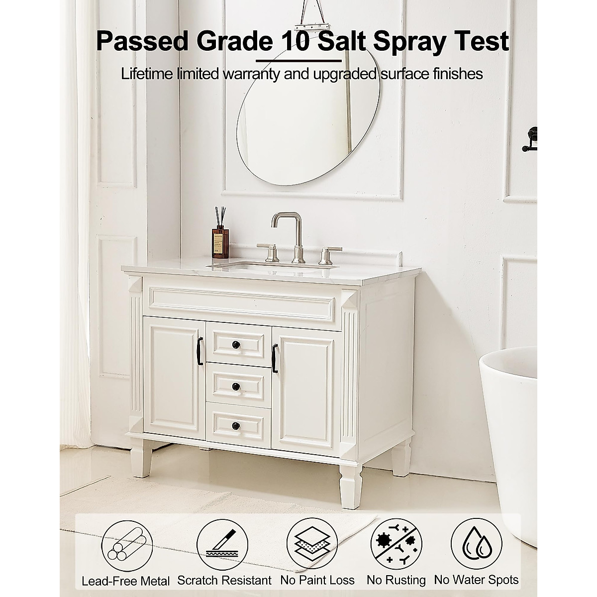 HOIGY 8 Inch Widespread Bathroom Faucet Brushed Nickel Bathroom Sink Faucet 3 Hole, 360 Degree Swivel Bathroom Faucets for Sink, 2 Handles Bath Faucet with Pop-Up Drain, 5 Mins Easy Installation