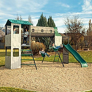 Lifetime 290704 Adventure Tunnel Swing Set, Earthtone