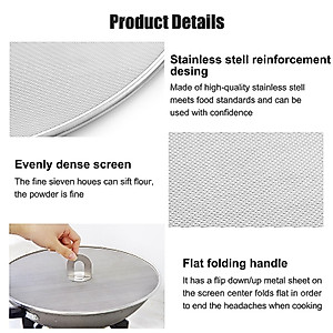Splatter Screen for Cooking - Stainless Steel Grease Splatter Guard for Frying Pan, No Cooking Oil Mess No Burns, Ultra Fine Mesh Lids Set of 3(10", 11.5", 13")